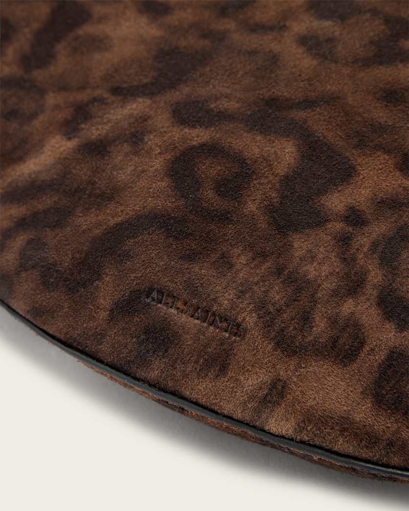 Luna Leopard Print Suede Shoulder Bag LEOPARD BROWN | ALLSAINTS